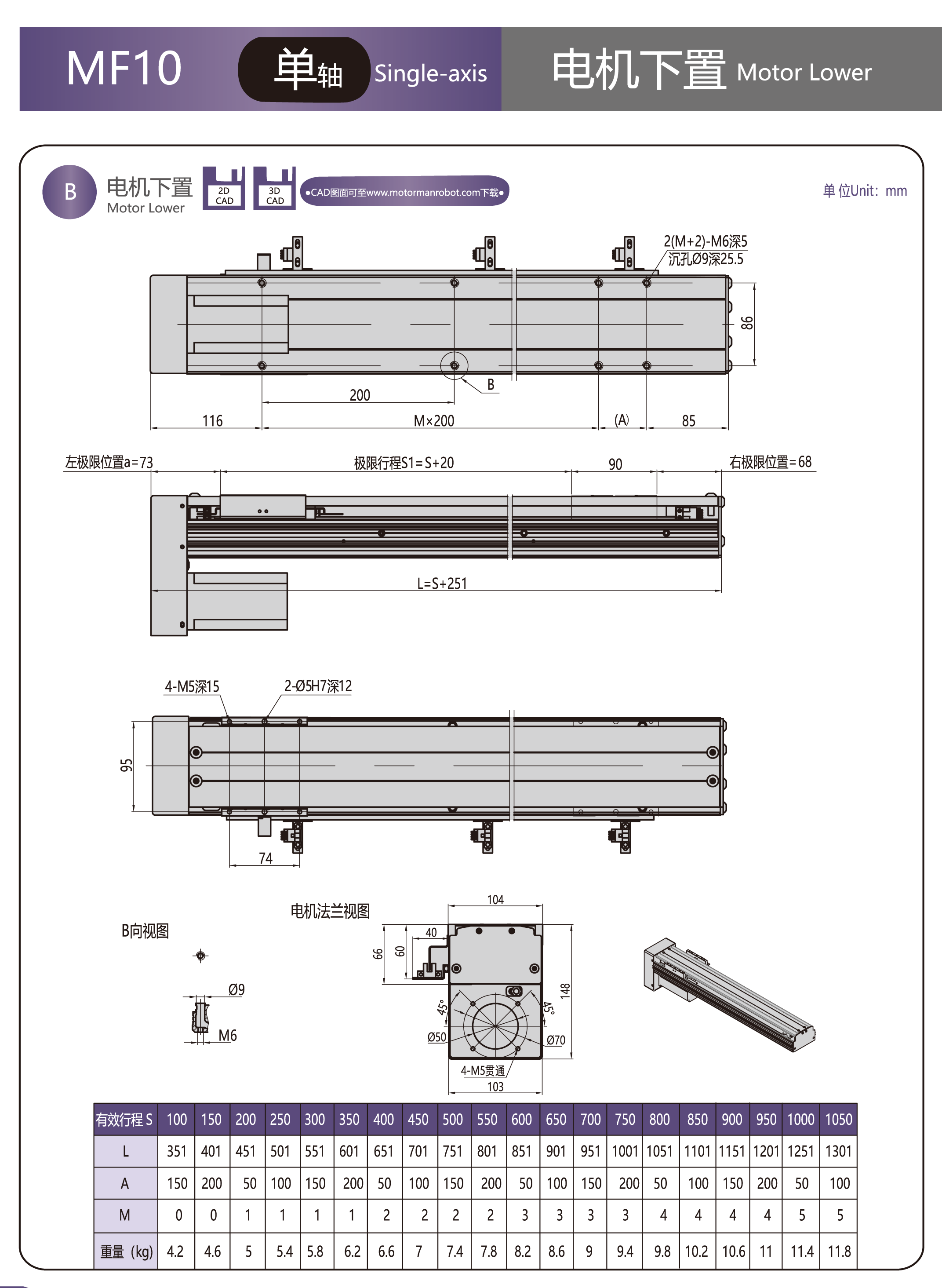 莫德曼MF10线性模组