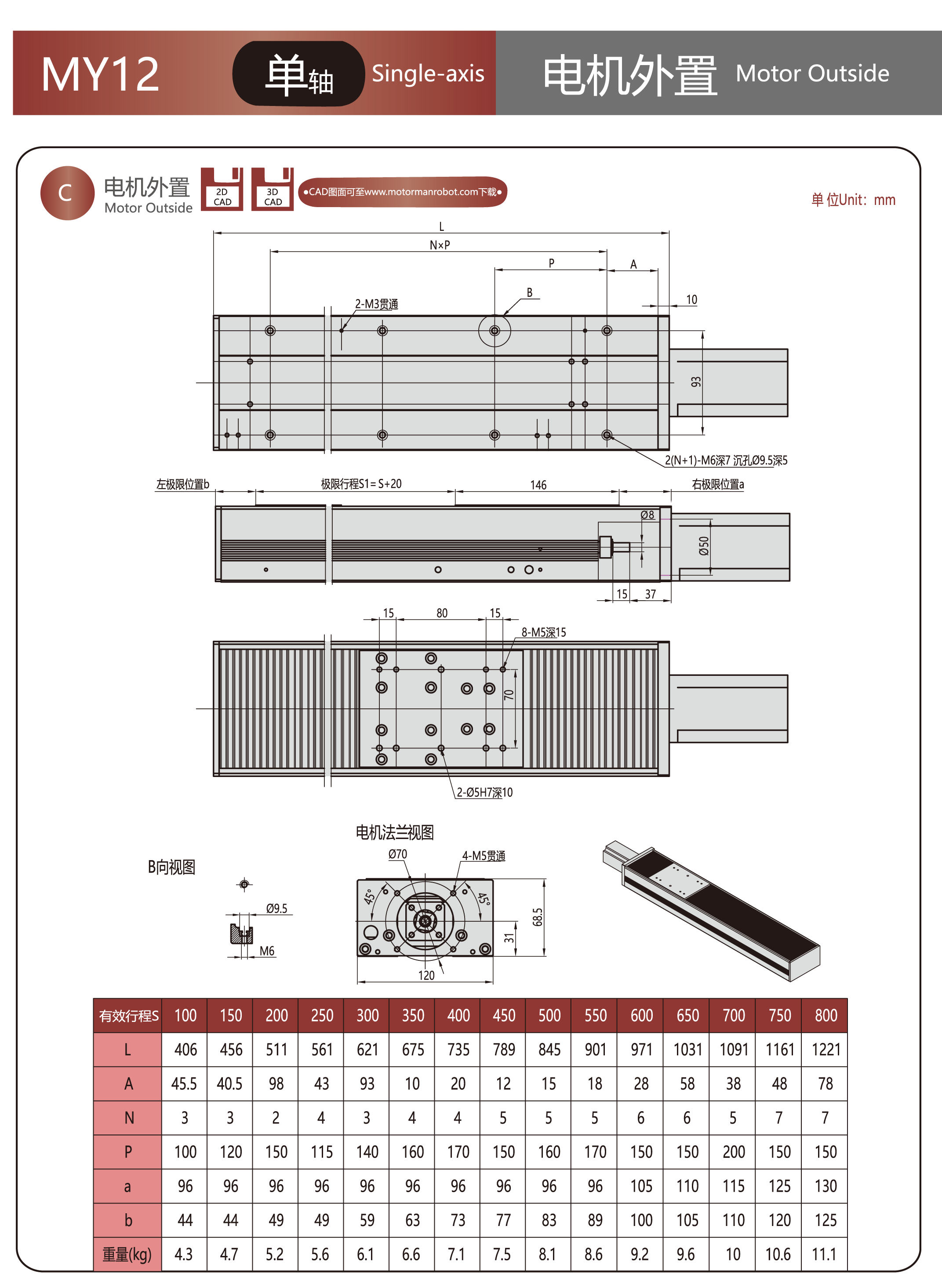 莫德曼MY12防护性全封闭线性模组